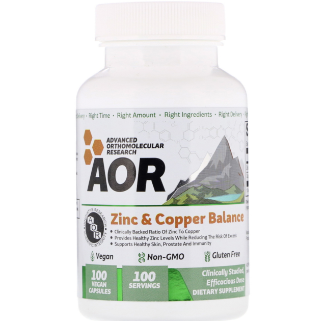 Advanced Orthomolecular Research AOR Zinc & Copper Balance